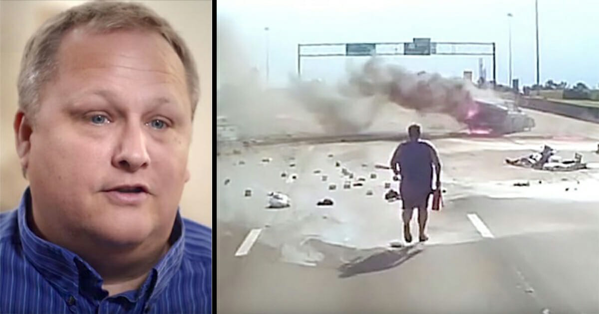 Trucker runs towards fiery crash – saves toddler and grandmother