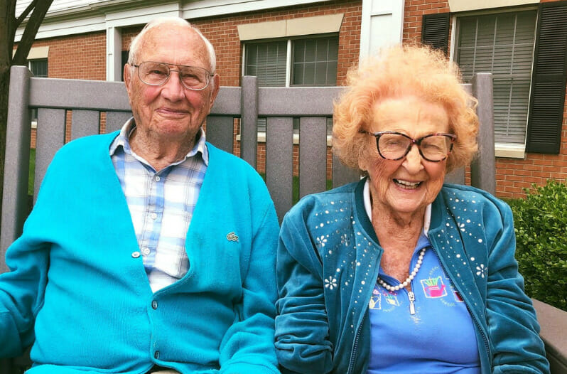 100 and 102-year-old couple falls in love in nursing home, ties the knot