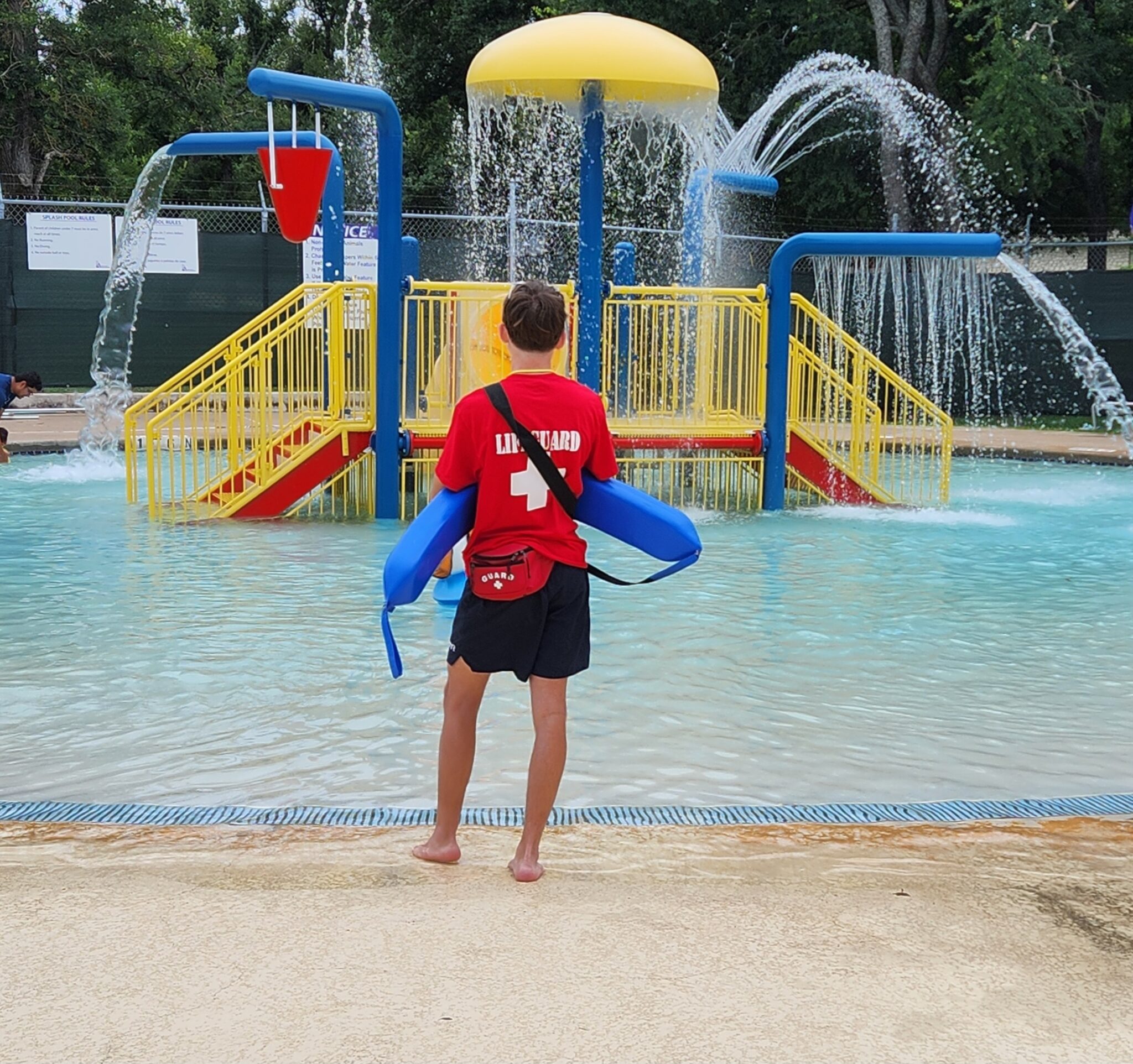 Lifeguards caught making bizarre movements while patrolling waterpark