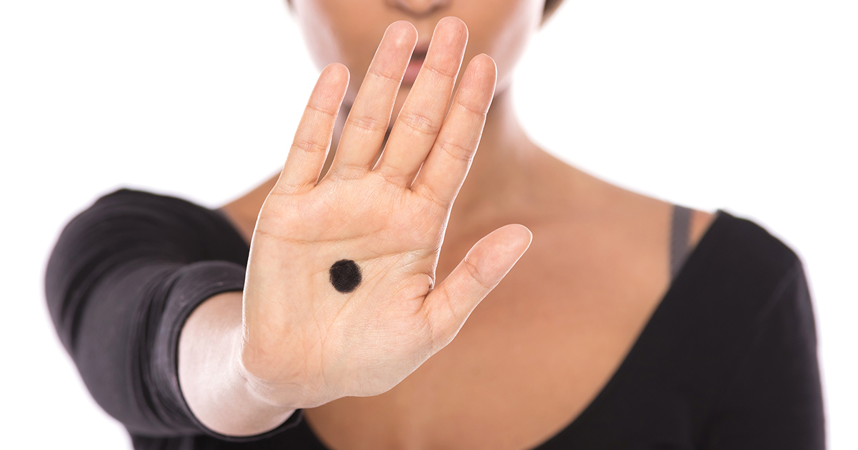 Black dot on a woman's palm could be warning sign
