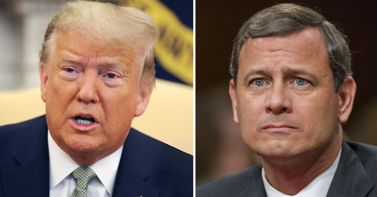 Donald Trump's hot mic reveals what he said to Justice Roberts