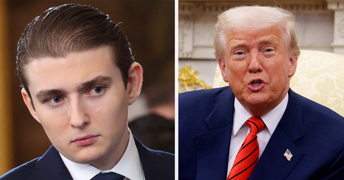 Barron Trump impresses his father by turning on his laptop
