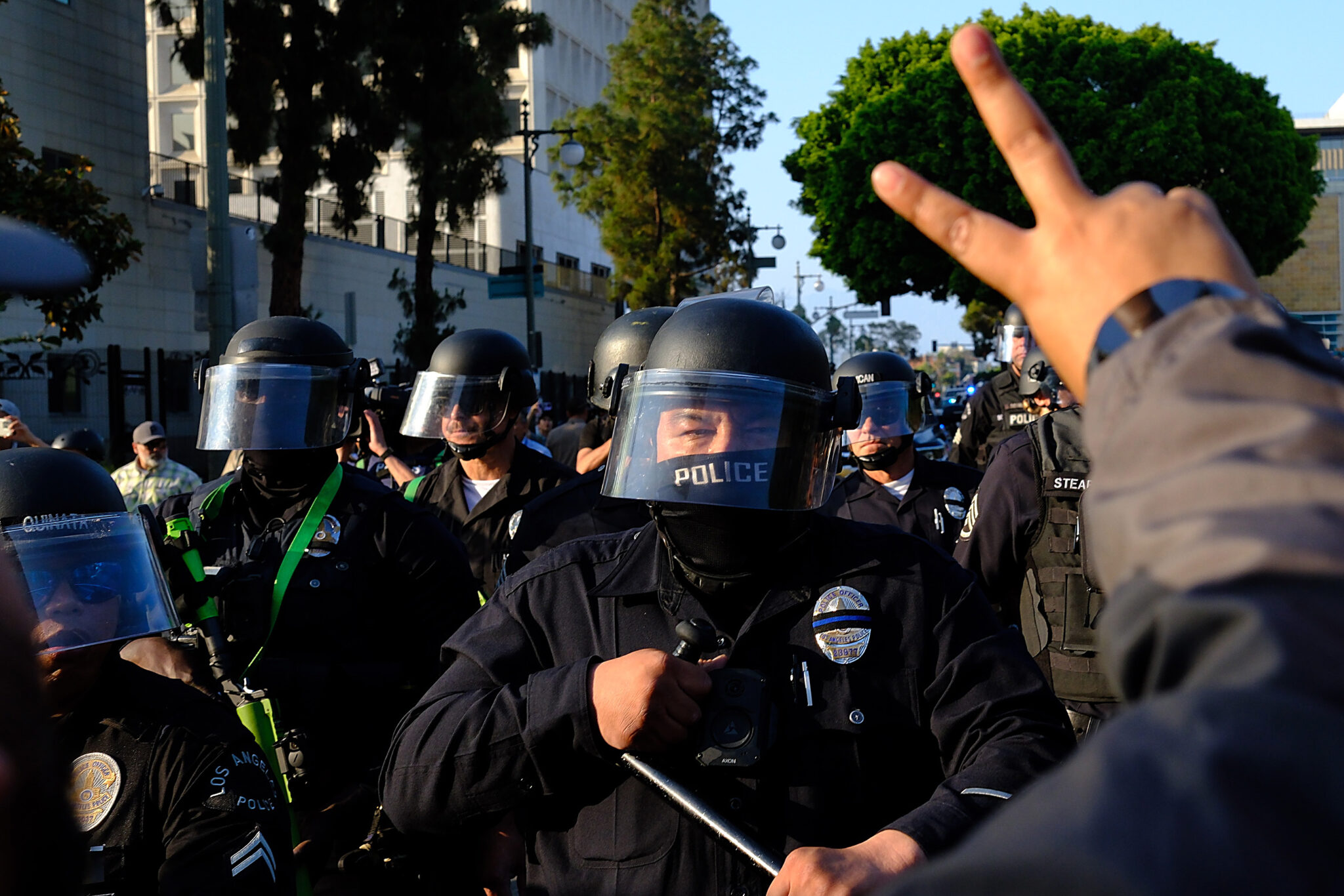Footage shows moment LAPD trample man with horses in LA riots