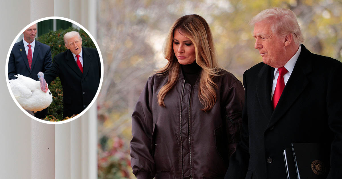 Donald Trump's bizarre 7-word comment to Melania at turkey pardoning