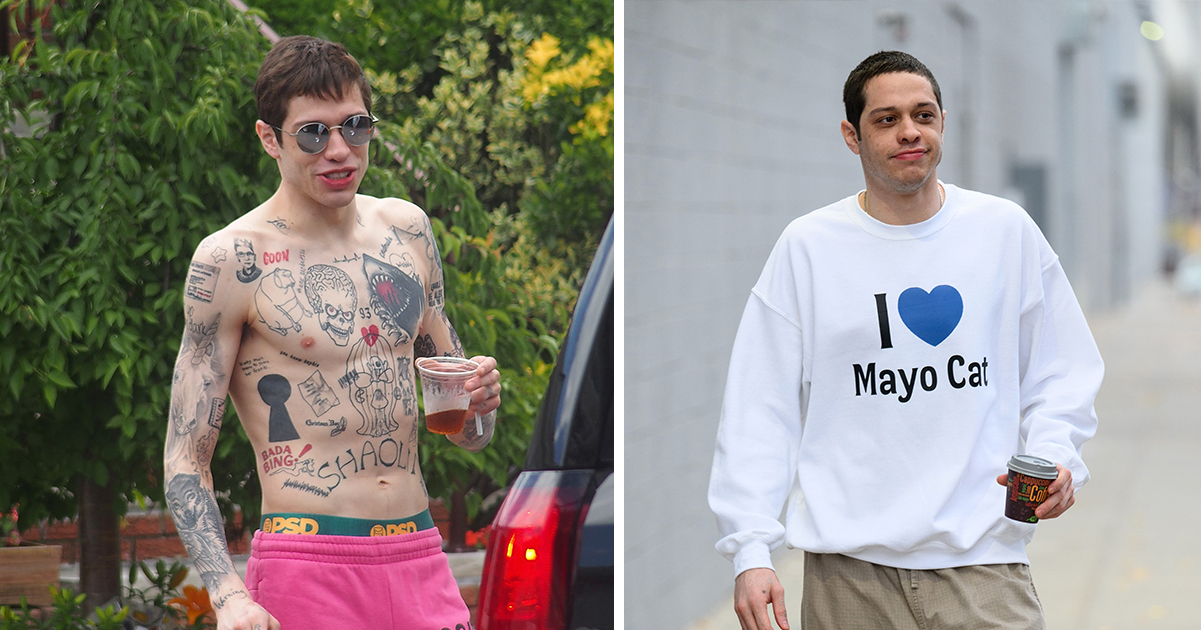 Pete Davidson's new look after he 'burnt off' 200 tattoos
