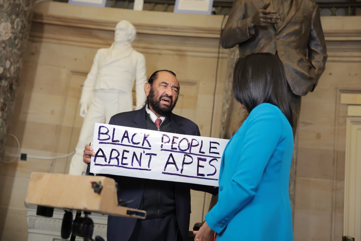 Texas Rep. Al Green speaks out after being removed for sign protesting ...