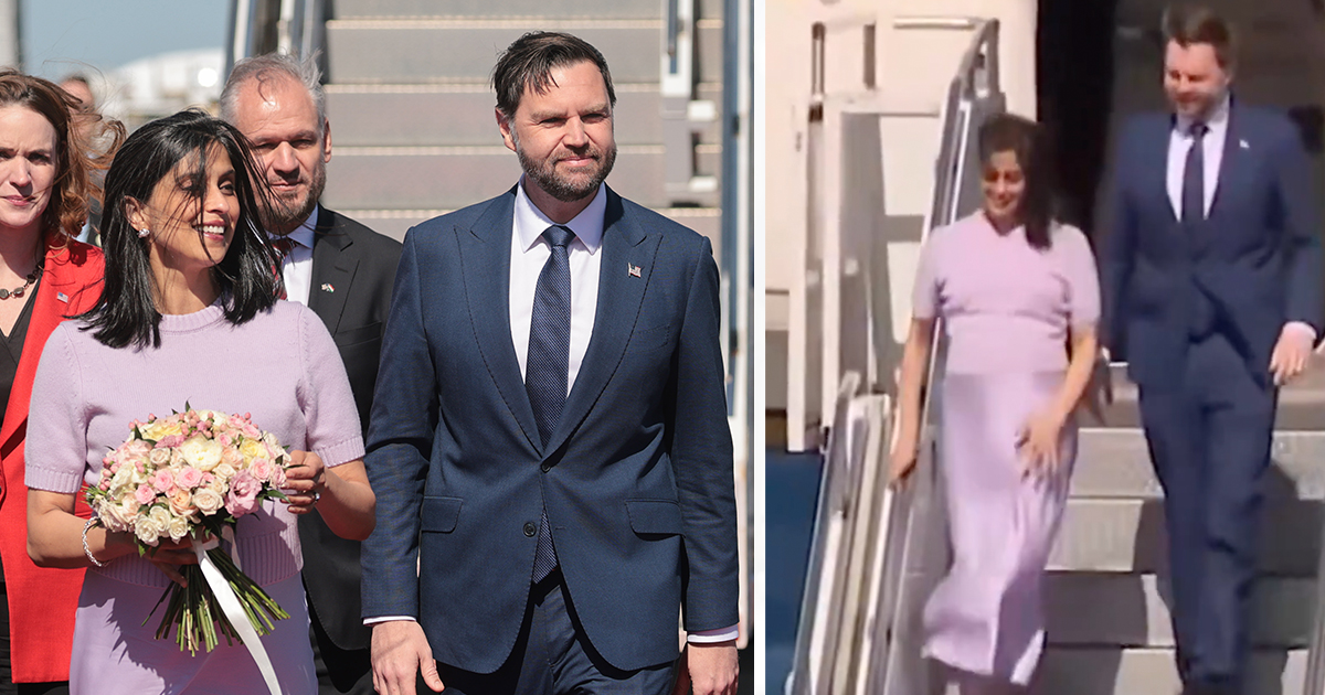 Video of JD Vance and his wife getting off plane goes viral