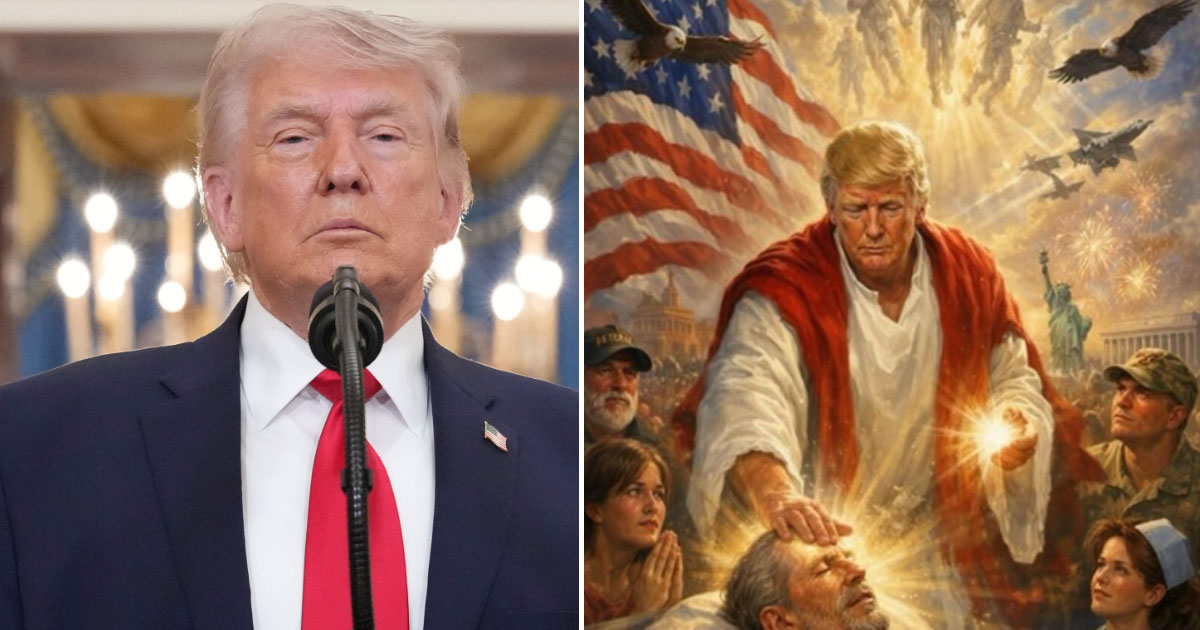 Donald Trump gives bizarre explanation for image of himself as Jesus ...