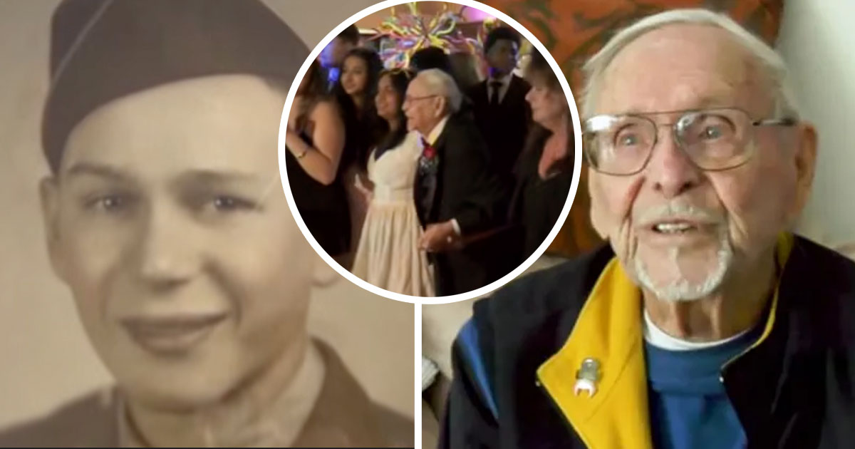 WWII Veteran suprised with high school prom by students