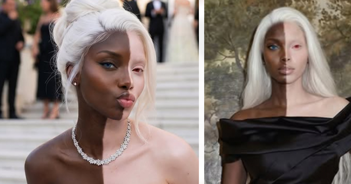 Model goes viral for her strikingly unusual skin coloration