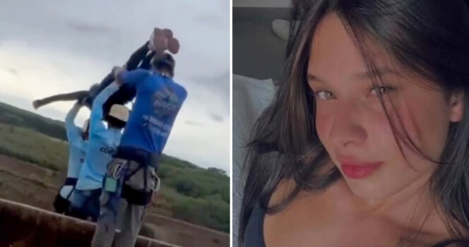 Horrific moment 21-year-old woman is thrown to her death after bungee ...